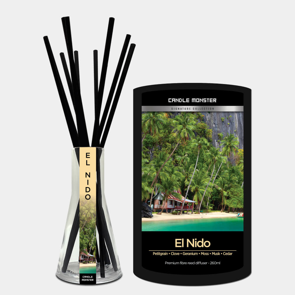 El Nido Premium Fibre Reed Diffuser 260ml | Woody – Candle Monster