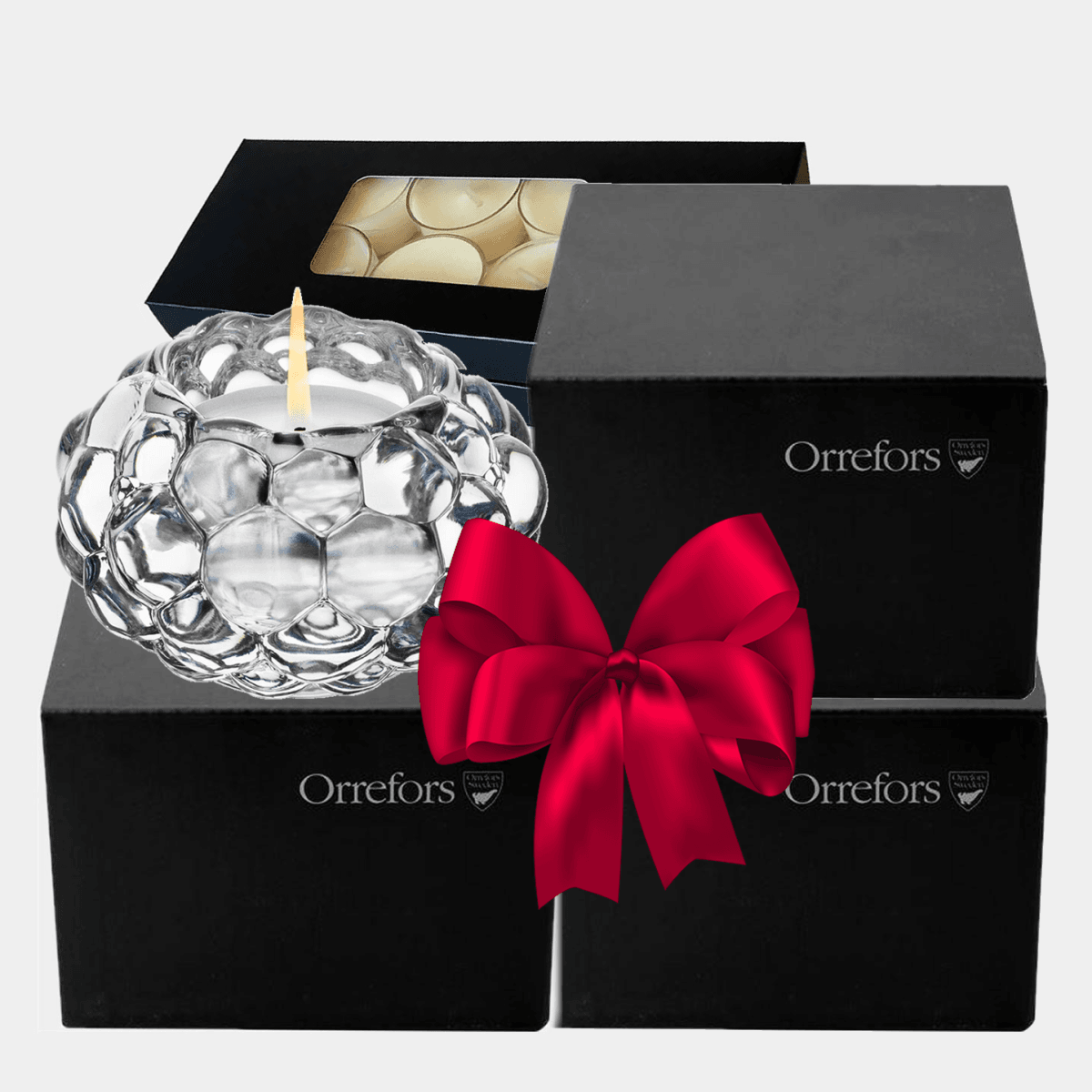 3x Raspberry Crystal Votive + Tealights by Kosta Boda Sweden – Candle ...